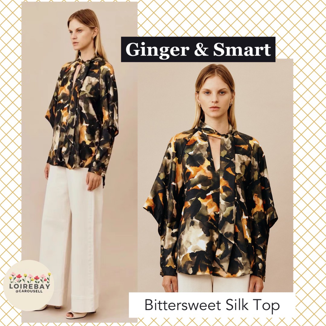 Ginger & Smart Bittersweet Silk Blouse Top, Women's Fashion, Tops ...
