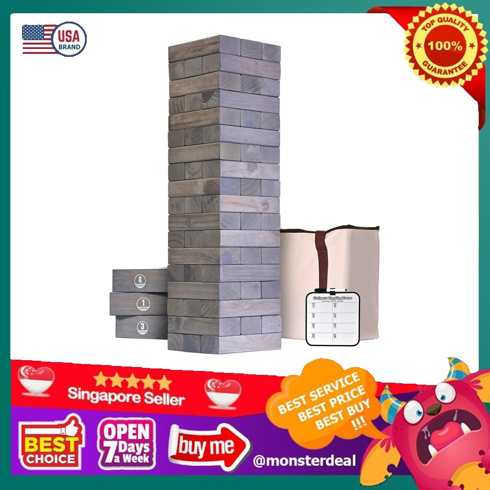 GoSports Giant Wooden Toppling Tower | Includes Bonus Rules with ...