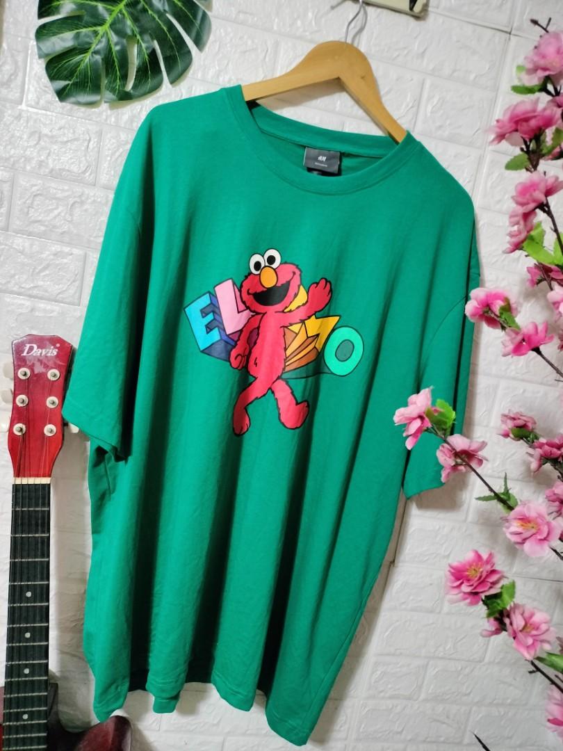 H&M Sesame Street Elmo Green Oversized Dress / Shirt, Men's Fashion ...