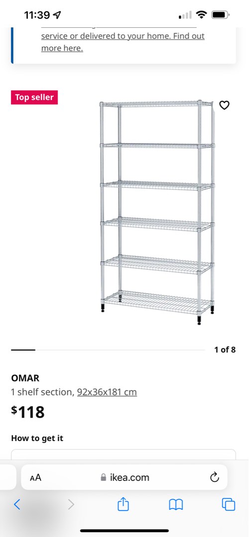 Ikea omar shelf, Furniture & Home Living, Furniture, Shelves, Cabinets ...