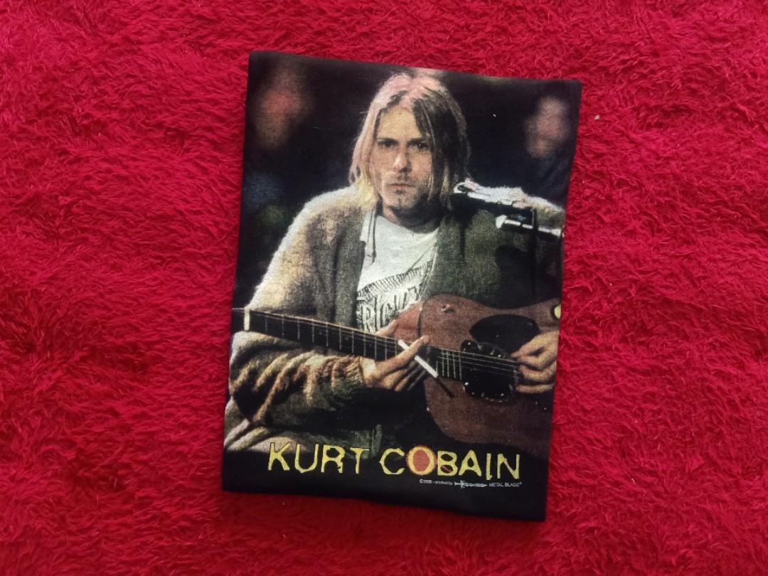 Kaos Band Nirvana Kurt Cobain Bootleg Metal Blade Blue Vintage CR. 2000 ...