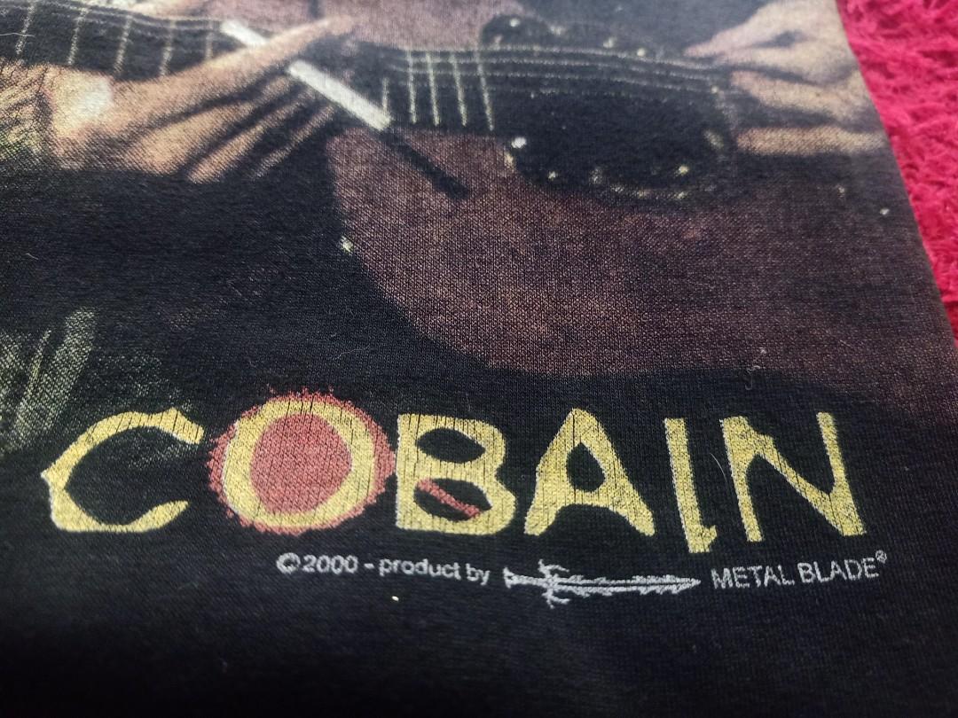 Kaos Band Nirvana Kurt Cobain Bootleg Metal Blade Blue Vintage CR. 2000 ...