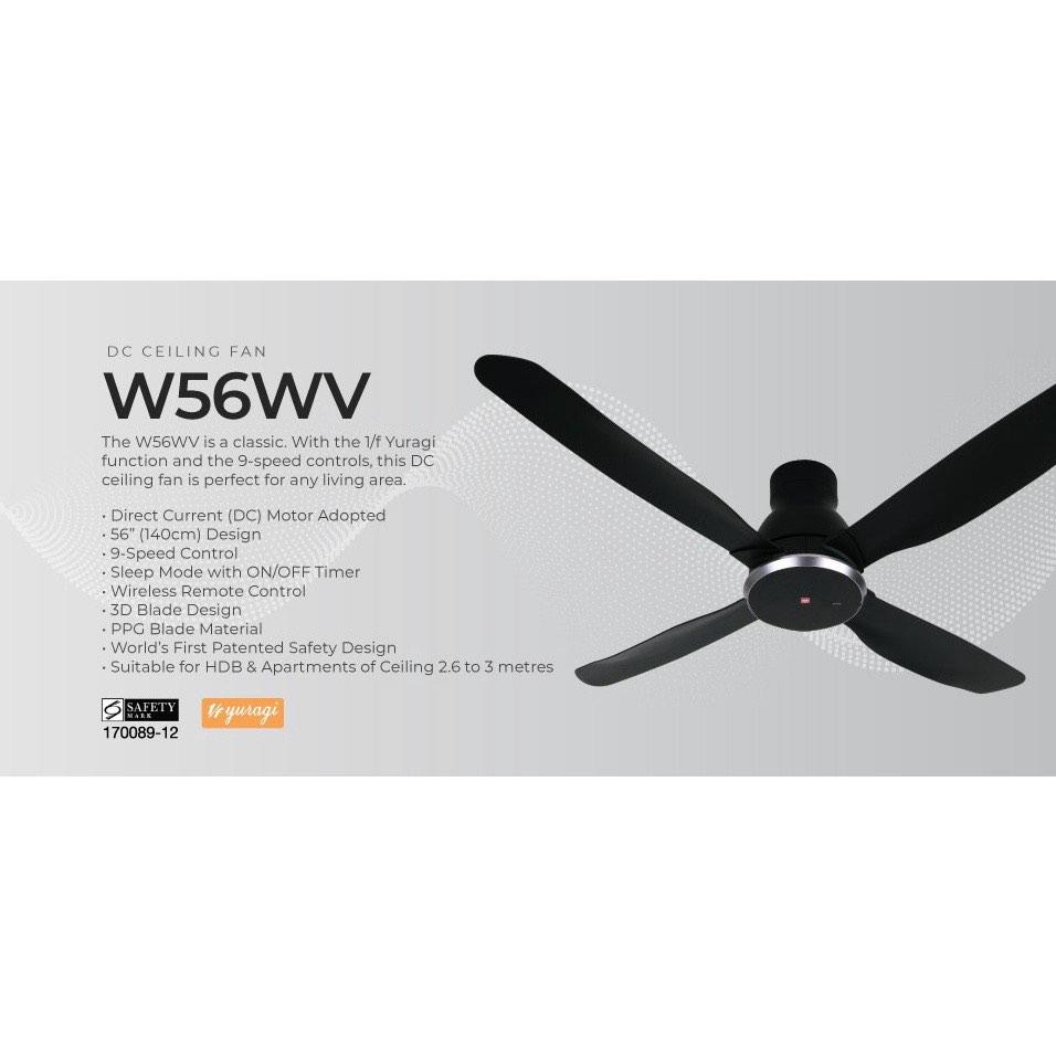 KDK Ceiling Fan W56WV black , Furniture & Home Living, Lighting & Fans ...