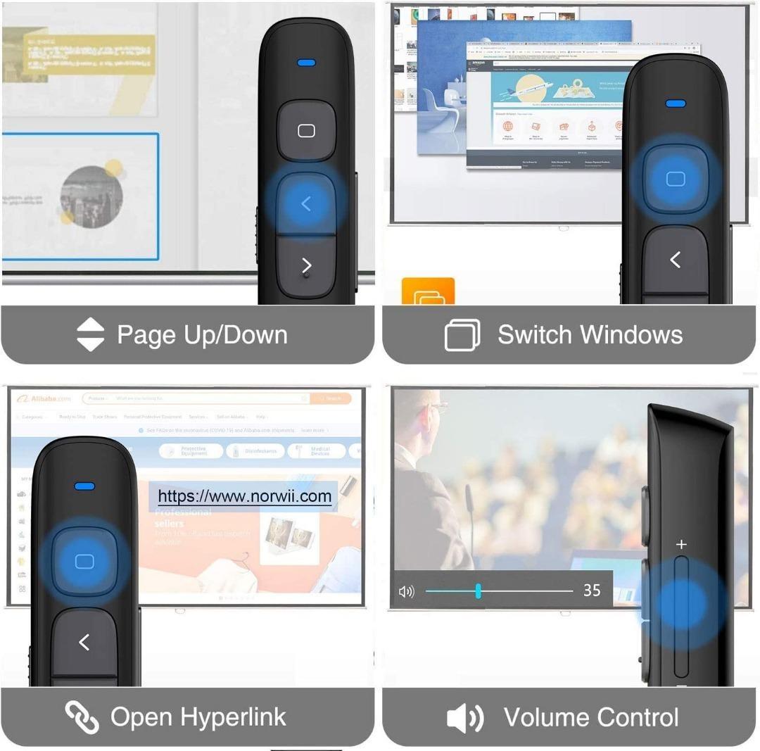 KNORVAY N29 Wireless Presenter with 300 FT Long Range, 2.4GHz ...