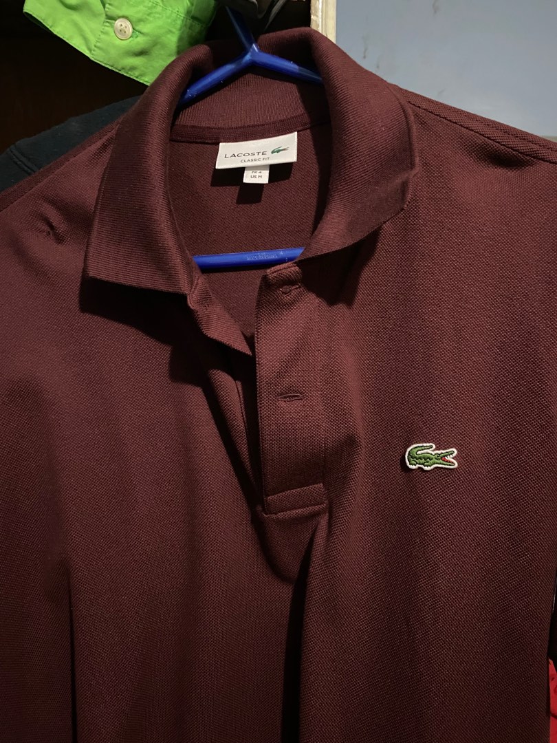 Lacoste maroon, Men's Fashion, Tops & Sets, Tshirts & Polo Shirts on ...