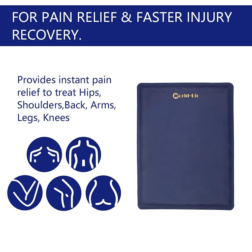 Large Gel Ice Pack 2 pack for Injuries Reusable, Flexible Hot Cold ...