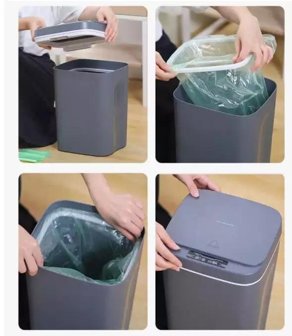 LED Smart Trash Can Automatic Sensor Dustbin Intelligent Sensor ...