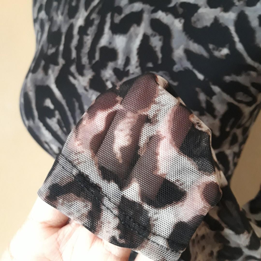 Leopard Mesh Top, Women's Fashion, Tops, Longsleeves on Carousell