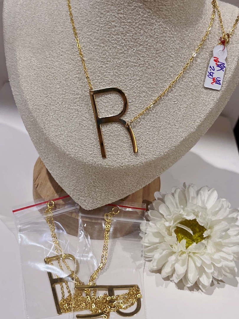 Letter Intial Pendant 18k gold, Women's Fashion, Jewelry & Organizers ...