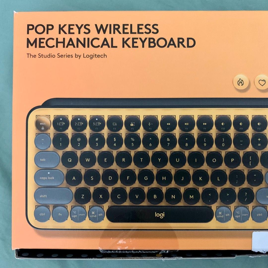 Logitech pop keys mechanical wireless keyboard yellow and black, 電腦＆科技 ...