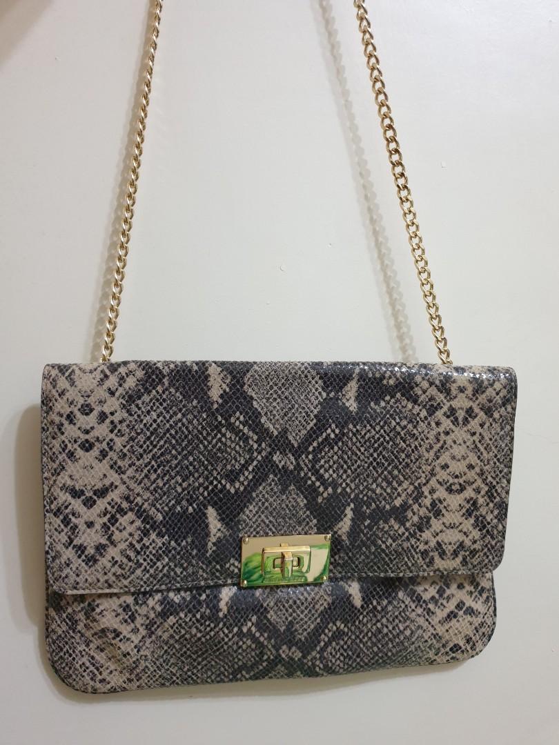 Michael Kors MK python snakeskin sling shoulder crossbody clutch bag ...