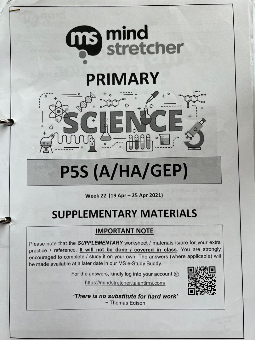 Mindstretcher P5 & P6 Science Notes, Hobbies & Toys, Books & Magazines ...