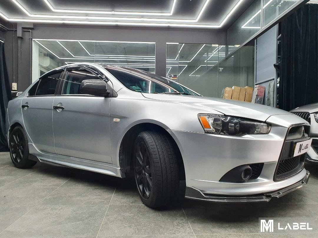 Mitsubishi Lancer Full Vinyl Wrap - Matte Metallic Silver, Car ...