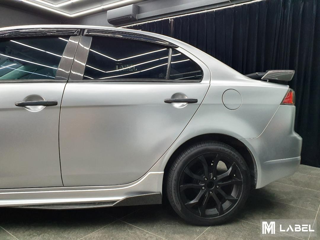 Mitsubishi Lancer Full Vinyl Wrap - Matte Metallic Silver, Car Accessories, Car Workshops ...