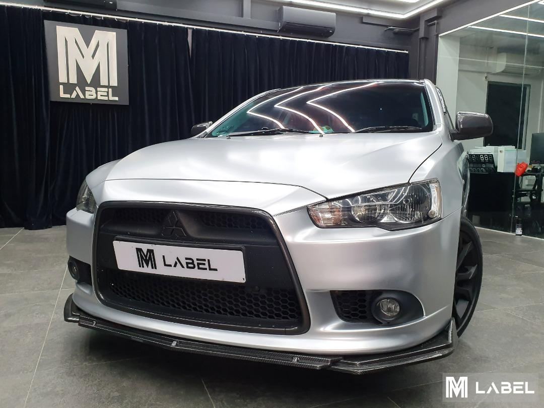Mitsubishi Lancer Full Vinyl Wrap - Matte Metallic Silver, Car ...
