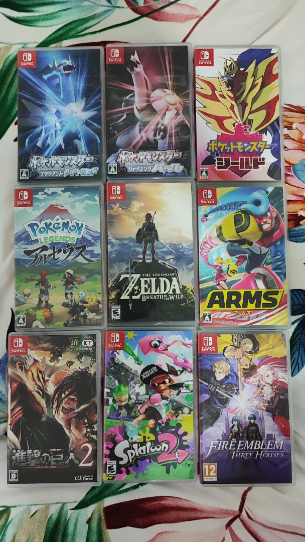 Nintendo Switch used games pokemon zelda arms AOT2 Attack on Titan 2 splatoon 2 fire emblem ...