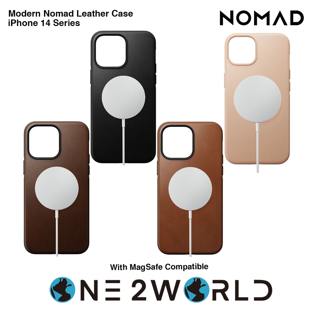 NOMAD Modern Nomad Leather Case with MagSafe Compatible for iPhone 14 ...