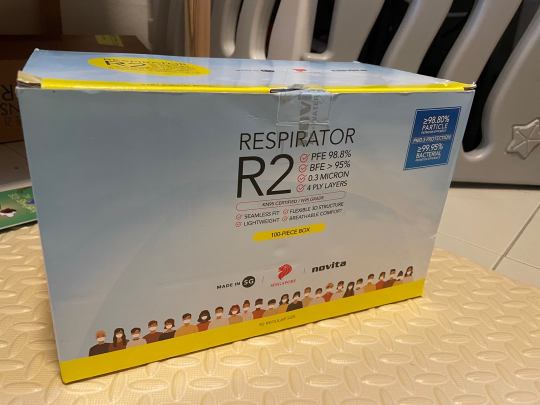 Novita R2 Respirator (expiry 2055) 84pcs, Health & Nutrition, Face ...