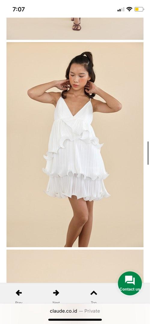 BNWT Claude Gibson Dress in XS White Novita Lam, Women's Fashion ...