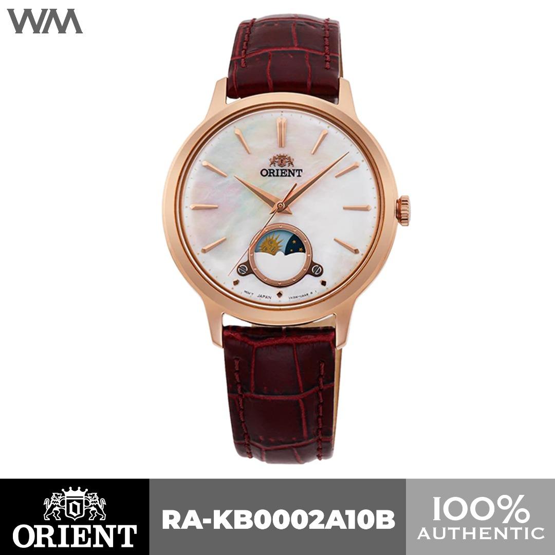 Orient Sun and Moon Mother of Pearl Dial Quartz Womens Watch Leather ...