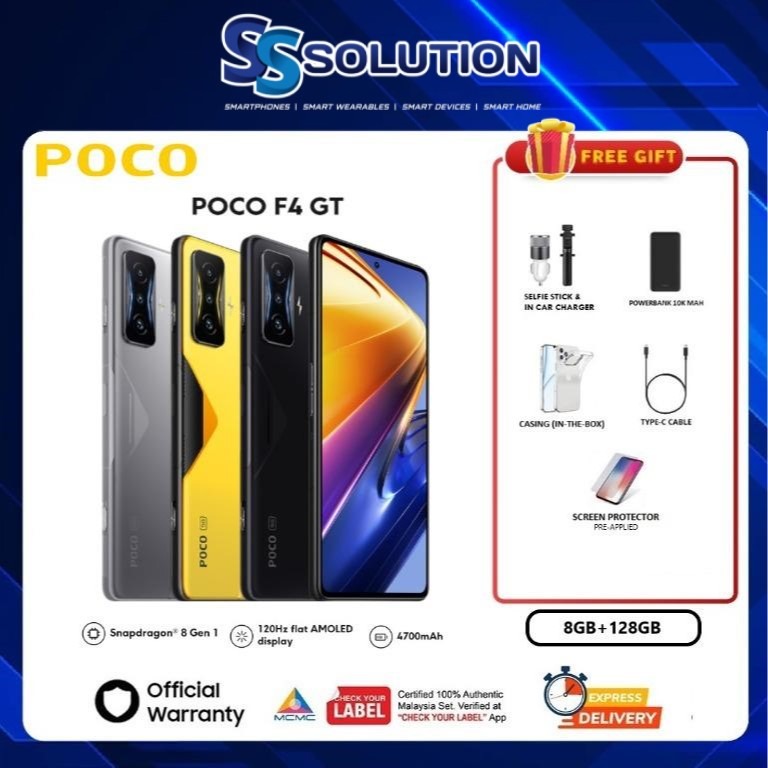 POCO F4 GT (12GB /8GB ROM + 256GB /128GB RAM) - 1 Year Warranty By Xiaomi Malaysia, Mobile ...