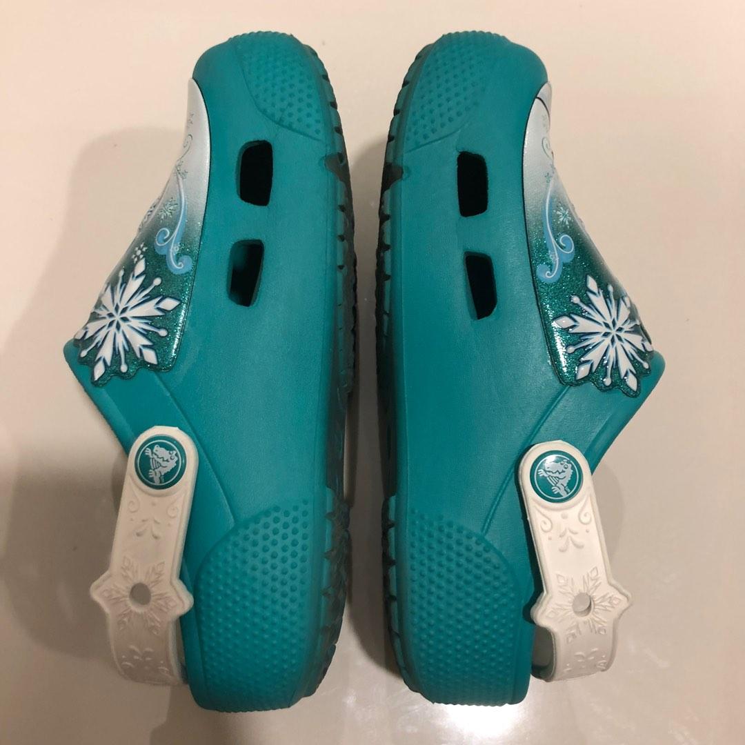Preloved Authentic Crocs frozen Elsa clog with lights, Babies & Kids ...