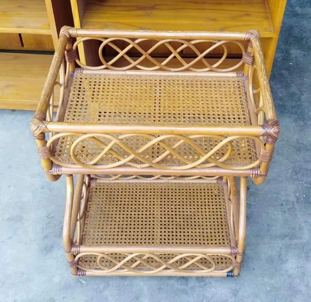 Rattan Trolley 20L x 14W x 27H in Solid rattan, Furniture & Home Living ...