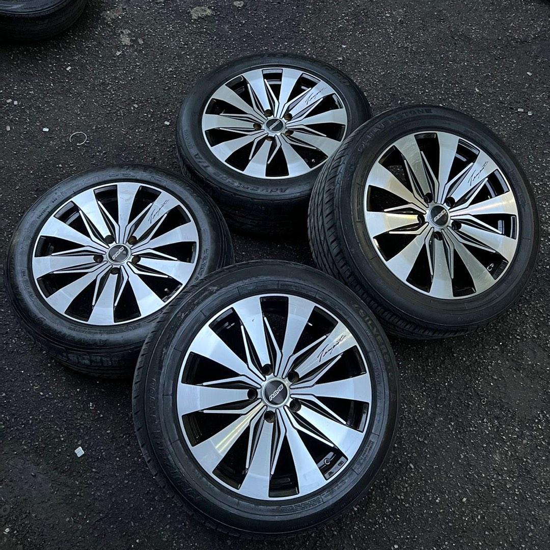 rays vip 17 inch sports rim estima tyre 70%, Auto Accessories on Carousell