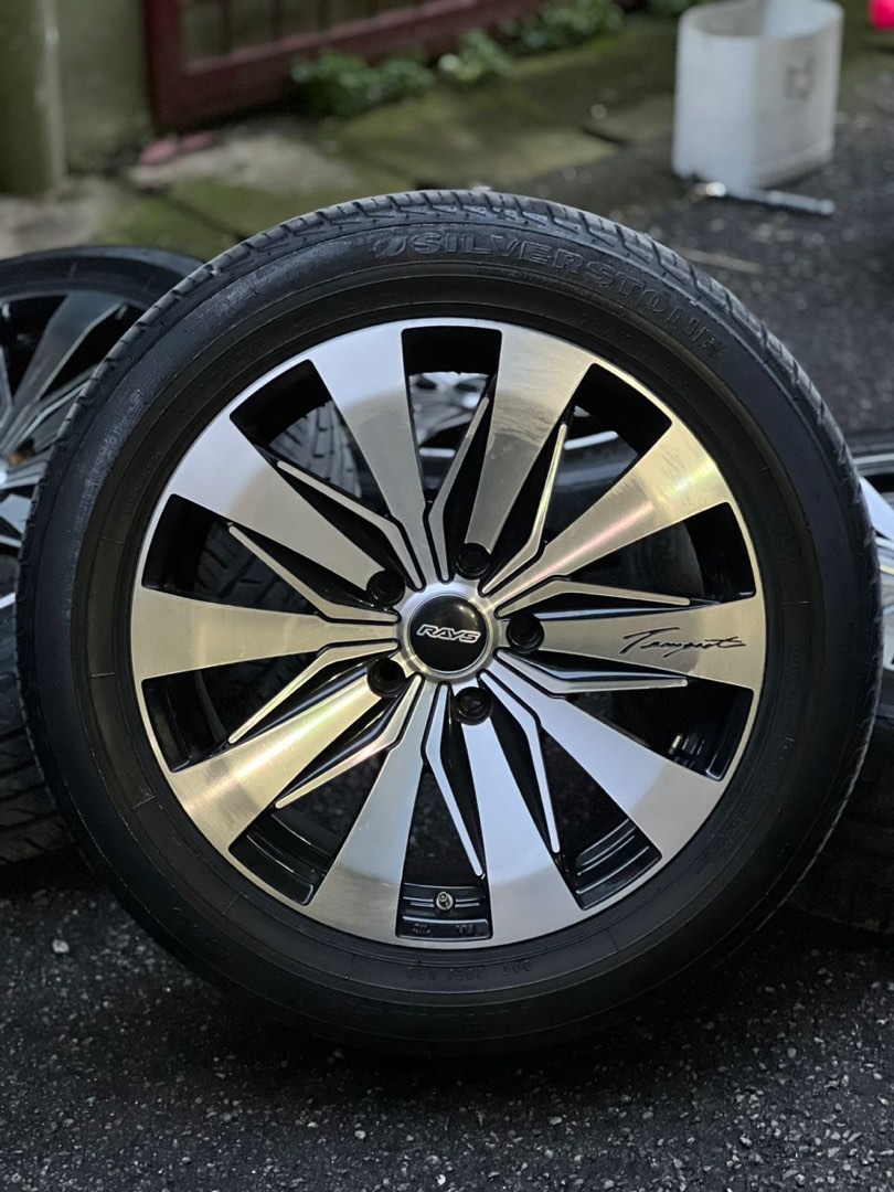rays vip 17 inch sports rim estima tyre 70%, Auto Accessories on Carousell