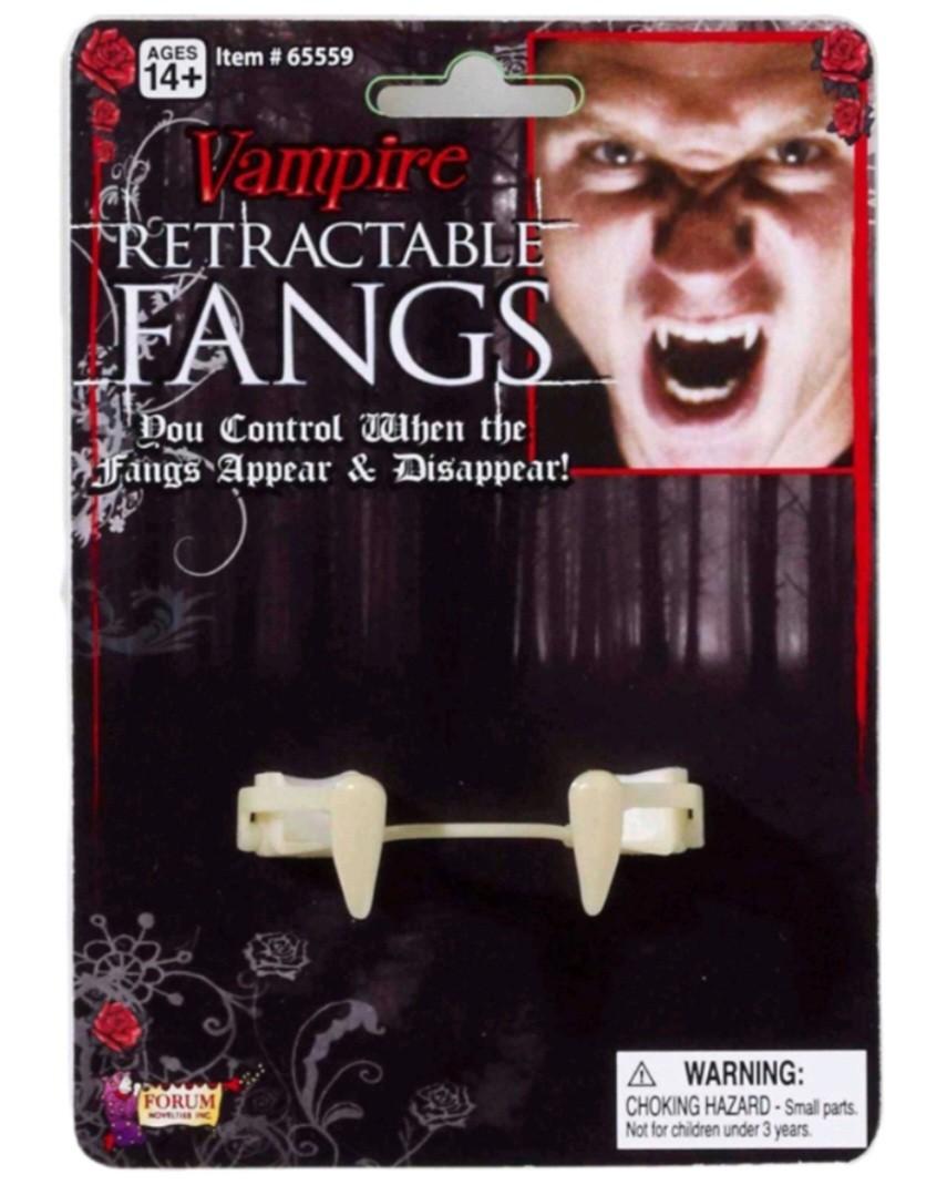 Retractable Vampire Fangs, Hobbies & Toys, Toys & Games on Carousell