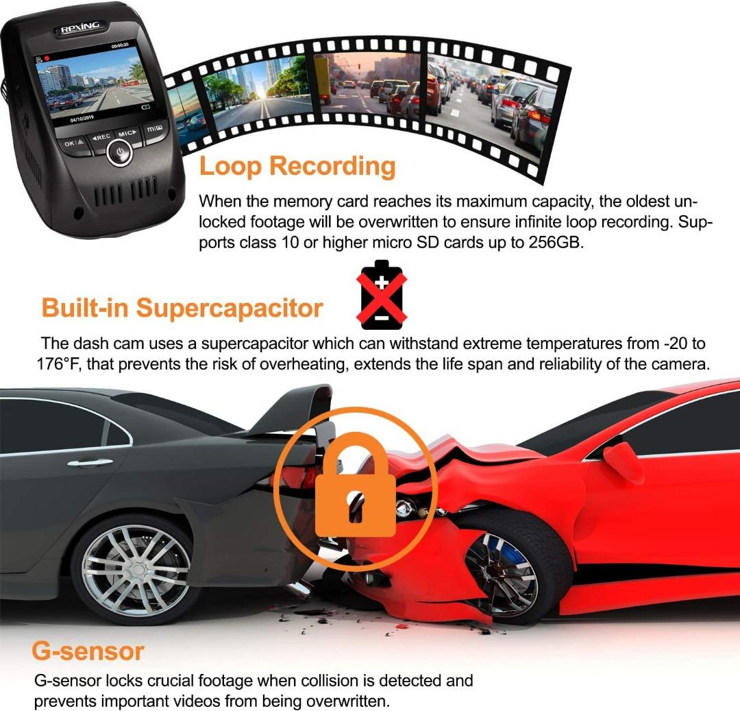 REXING V1 MAX 4K Dash Cam 3840X2160@30fps UHD WiFi GPS Car Dash Camera ...