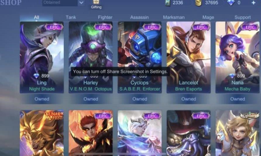 semi stack mobile legends/ml account, Video Gaming, Gaming Accessories ...