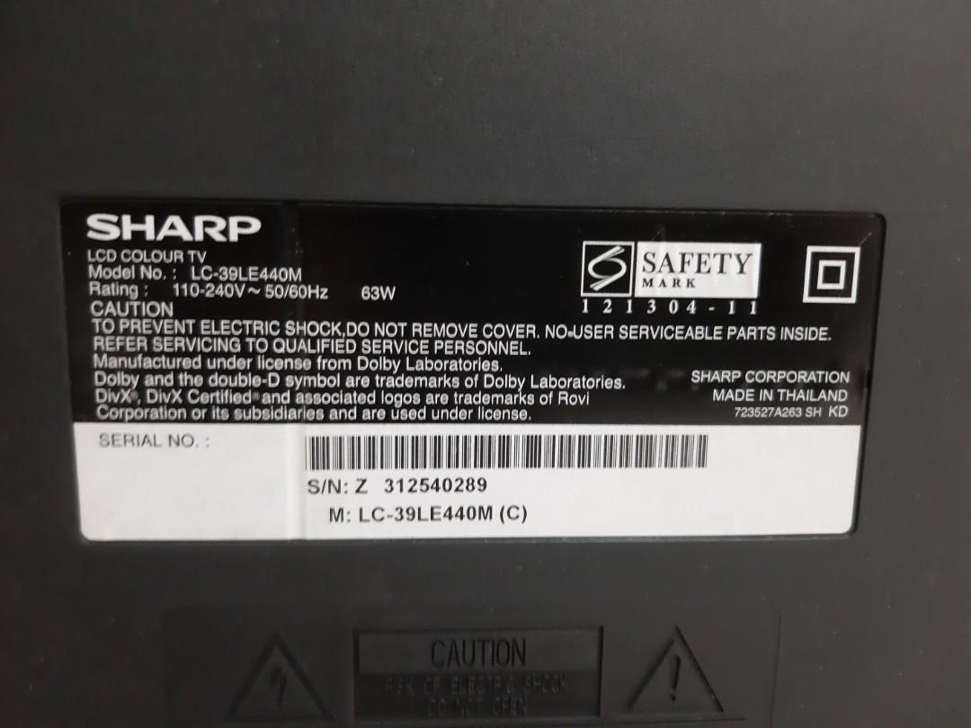 Sharp Aquos 39 Inch LCD TV, TV & Home Appliances, TV & Entertainment ...