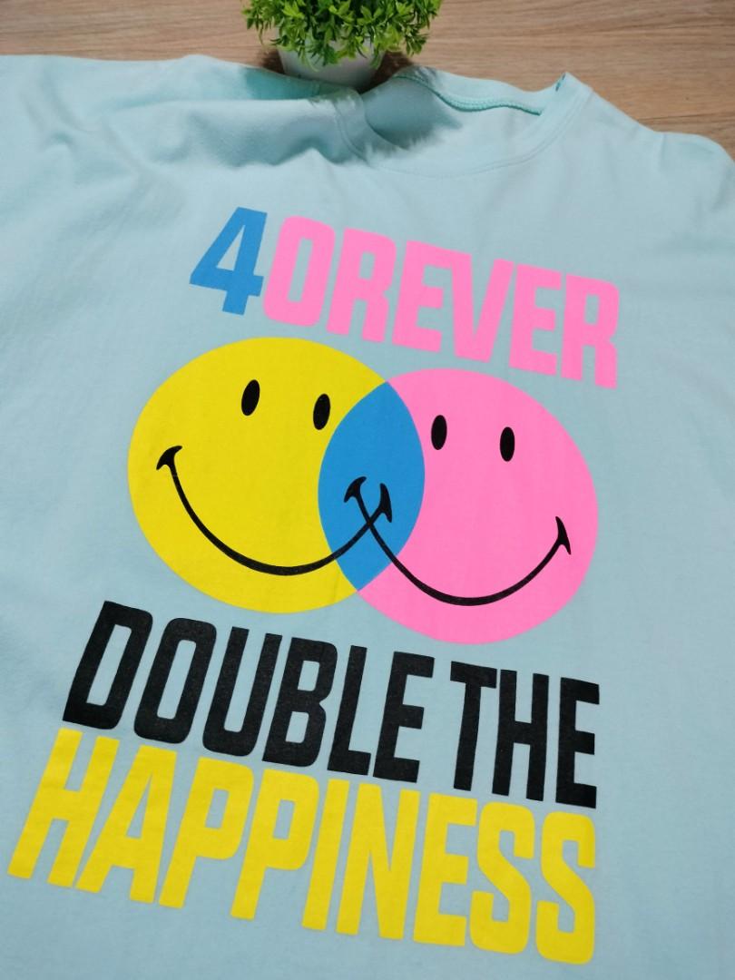 Smiley 4orever Double the Happiness Korean Oversized Shirt, Women's ...
