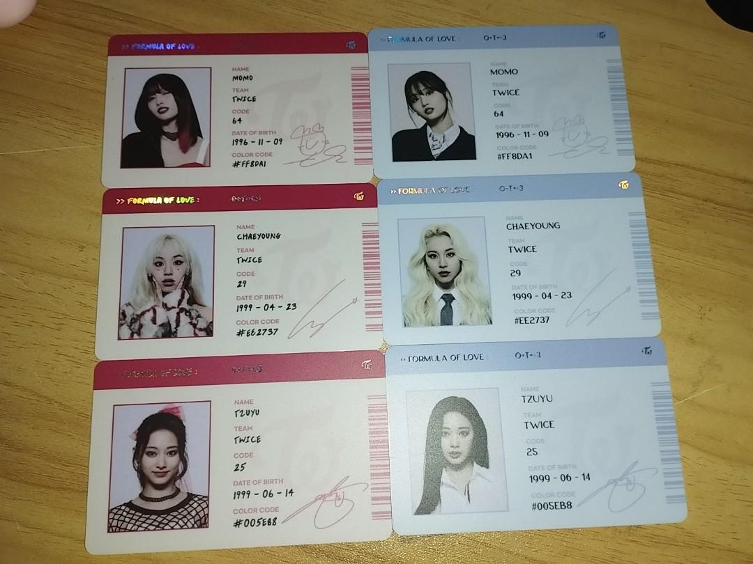 Twice formula of Love ids red and blue, Hobbies & Toys, Memorabilia ...