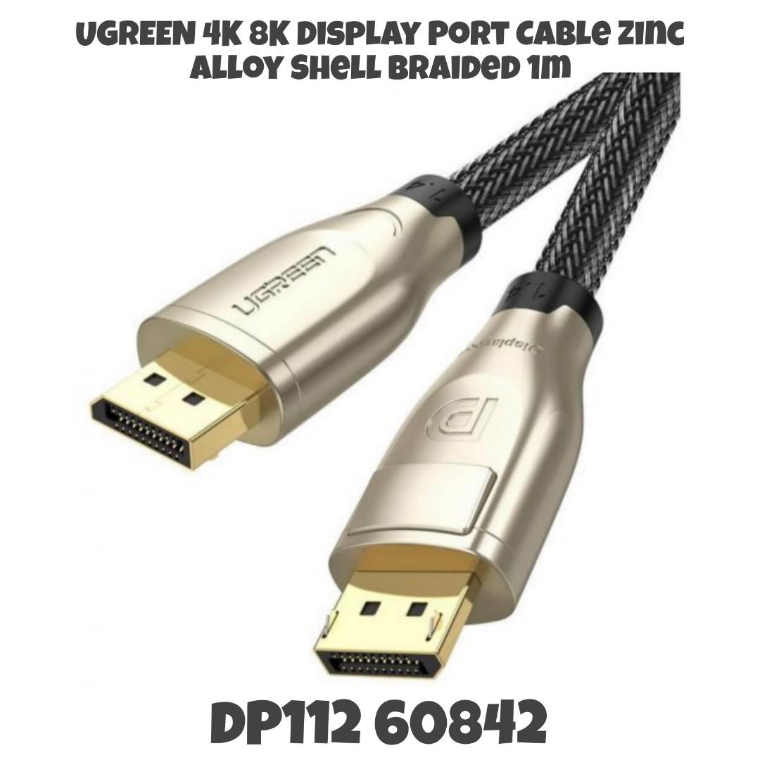 UGREEN 4K 8K Display Port Cable Zinc Alloy Shell Braided 1m DP112 60842 ...