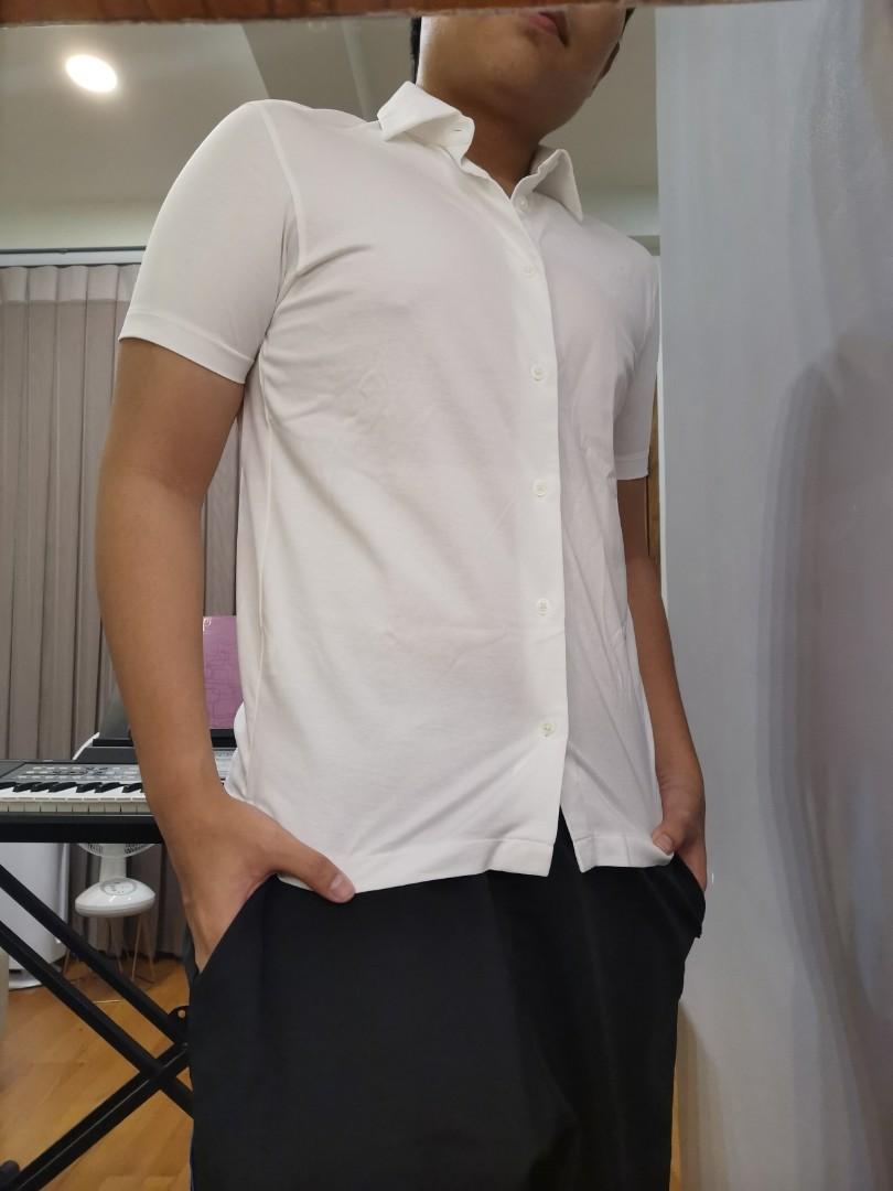 UNIQLO AIRISM Full Open Polo Shirt (00 White), Men's Fashion, Tops ...