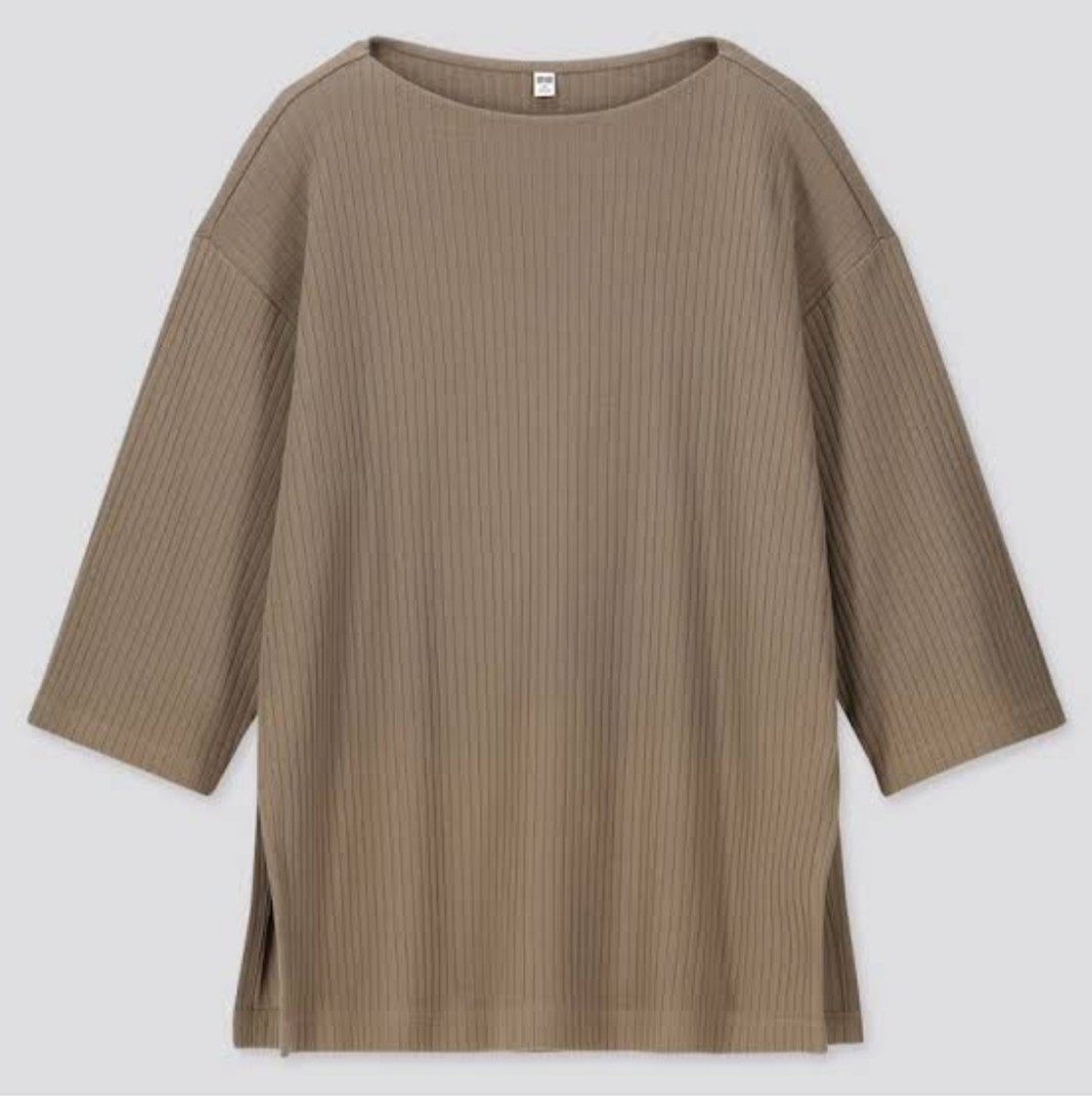 Uniqlo Ribbed 3/4 Sleeve, Women's Fashion, Tops, Others Tops on Carousell