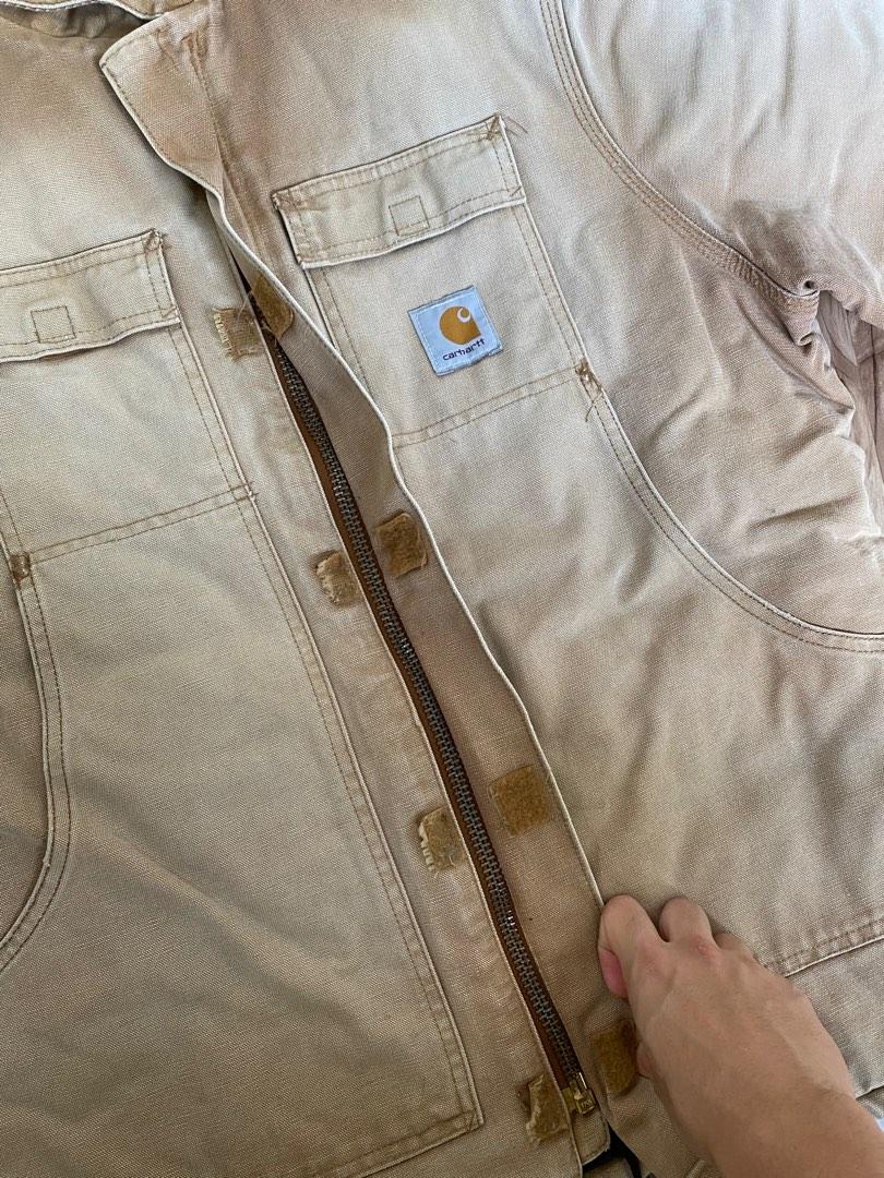 Vintage cream Carhartt Jacket workwear , Men's Fashion, Coats, Jackets ...