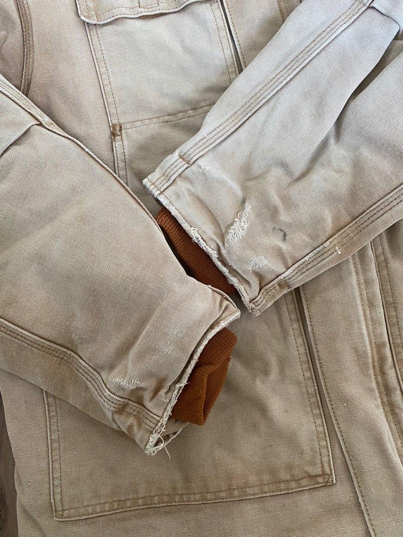 Vintage cream Carhartt Jacket workwear , Men's Fashion, Coats, Jackets ...