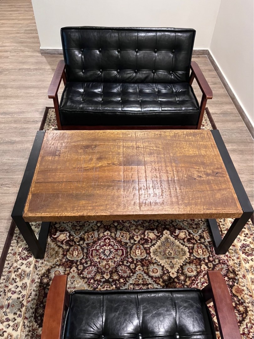 Wooden industrial vintage like coffee table, Furniture & Home Living ...