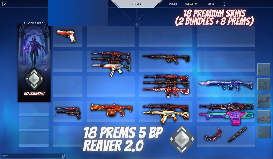 18 PREMIUMS REAVER 2.0 BUNDLE + RECON BUNDLE + 5 BP MAX CHEAP VALORANT ...
