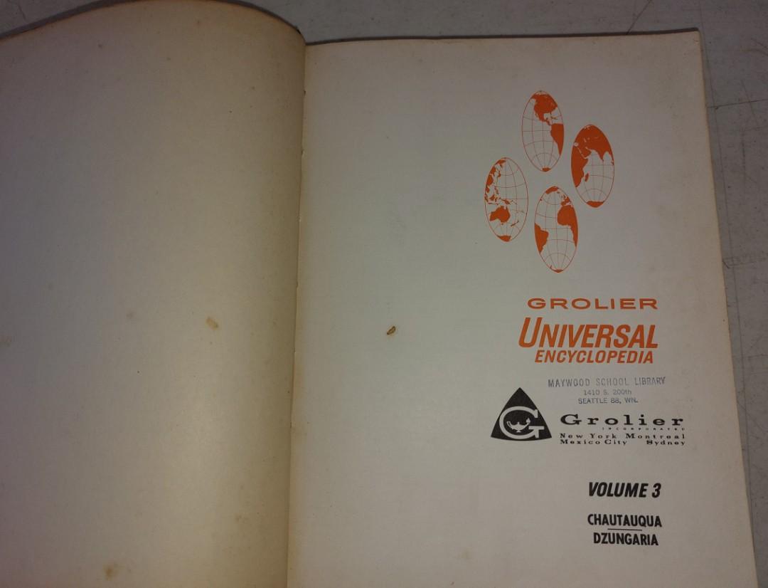 1965 Grolier Universal Encyclopedia Volume 3 Hardbound Book Collection ...