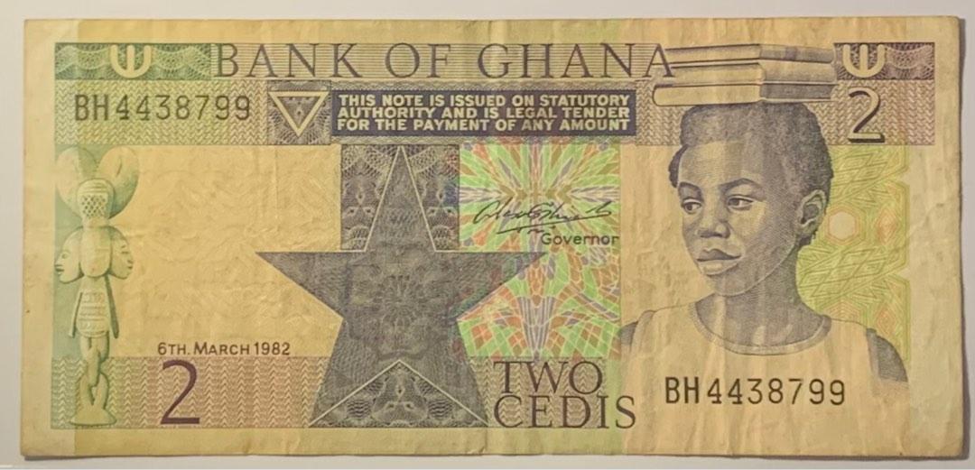 1982 Bank Of Ghana 2 Cedis banknote BH4438799, Hobbies & Toys ...