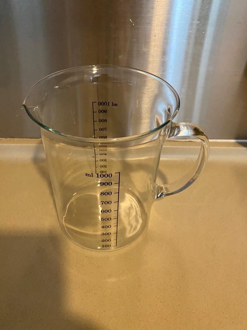 1 liter glass pitcher with 100ml graduations, Furniture & Home Living ...