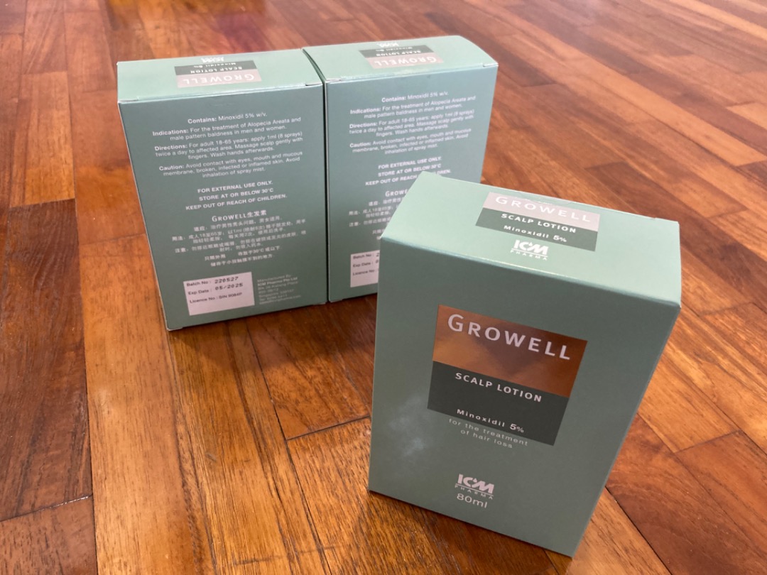 5% Growell Minoxidil 80ml, Beauty & Personal Care, Hair on Carousell