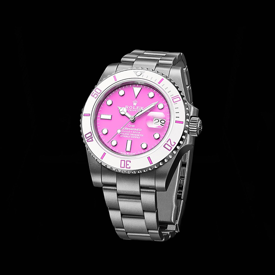 勞力士 DiW 水鬼 FUCHSIA Rolex Submariner (零售價:歐元 35990), 名牌, 手錶 - Carousell