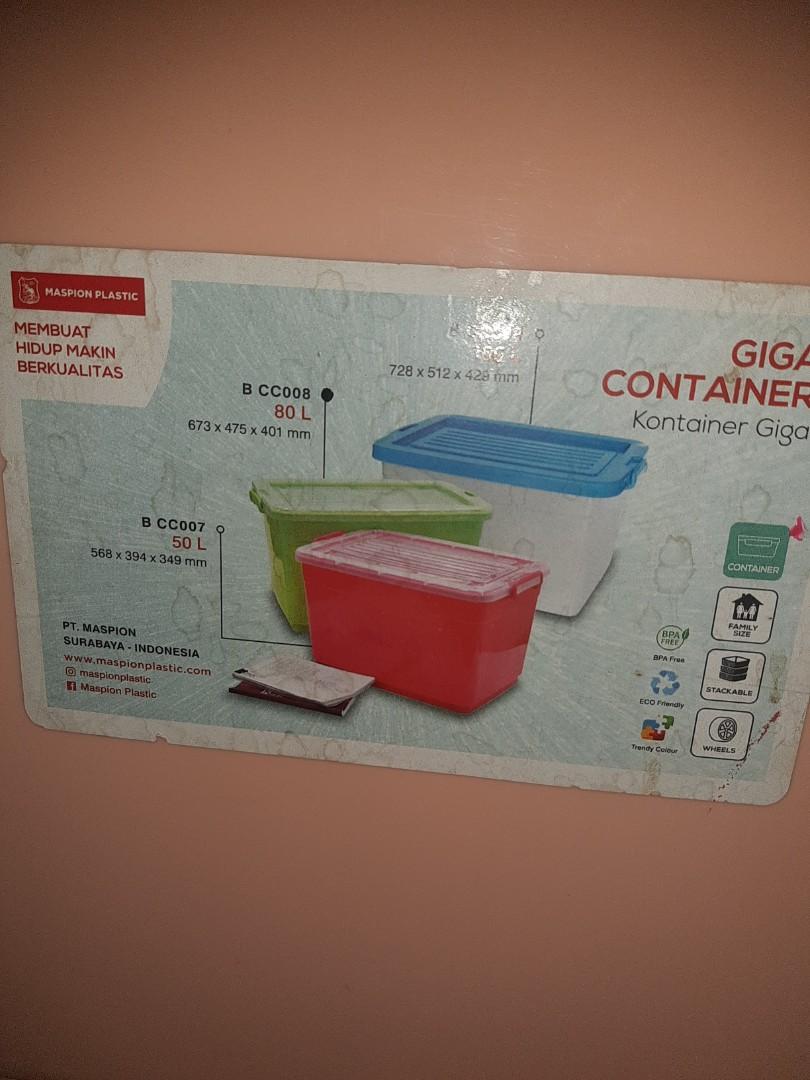 Giga Container Box Maspion plastic 80 liter- Mulus, Kitchen ...