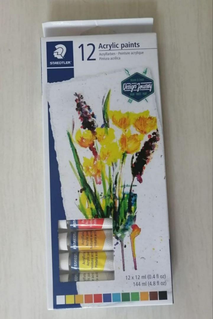 Acrylic Paint 12 color, Hobbies & Toys, Stationery & Craft, Stationery ...