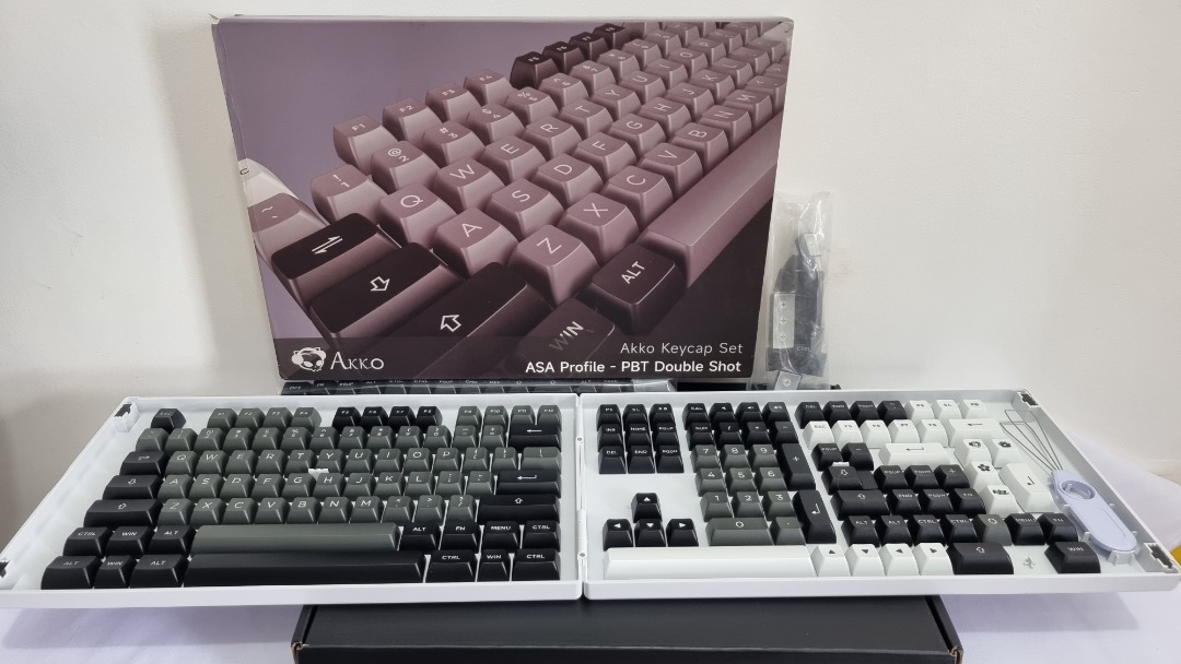 Akko Black & Silver Full Keycaps Set ASA 197 Keys, Computers & Tech ...